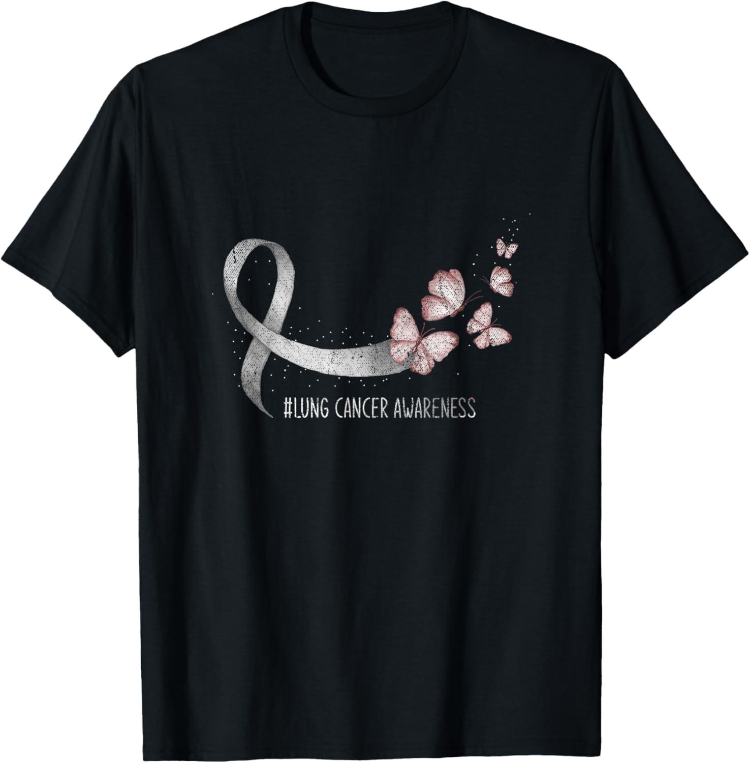 Pretty White Ribbon Support Lung Cancer Awareness T-Shirt men and women ...
