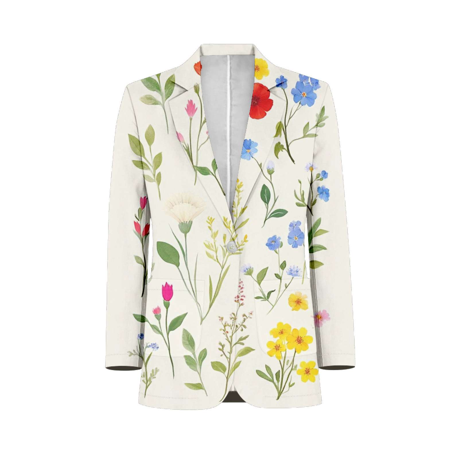 Pretty Wildflowers Spring Floral Bouquet Mens Suits Shawl Collar Slim ...