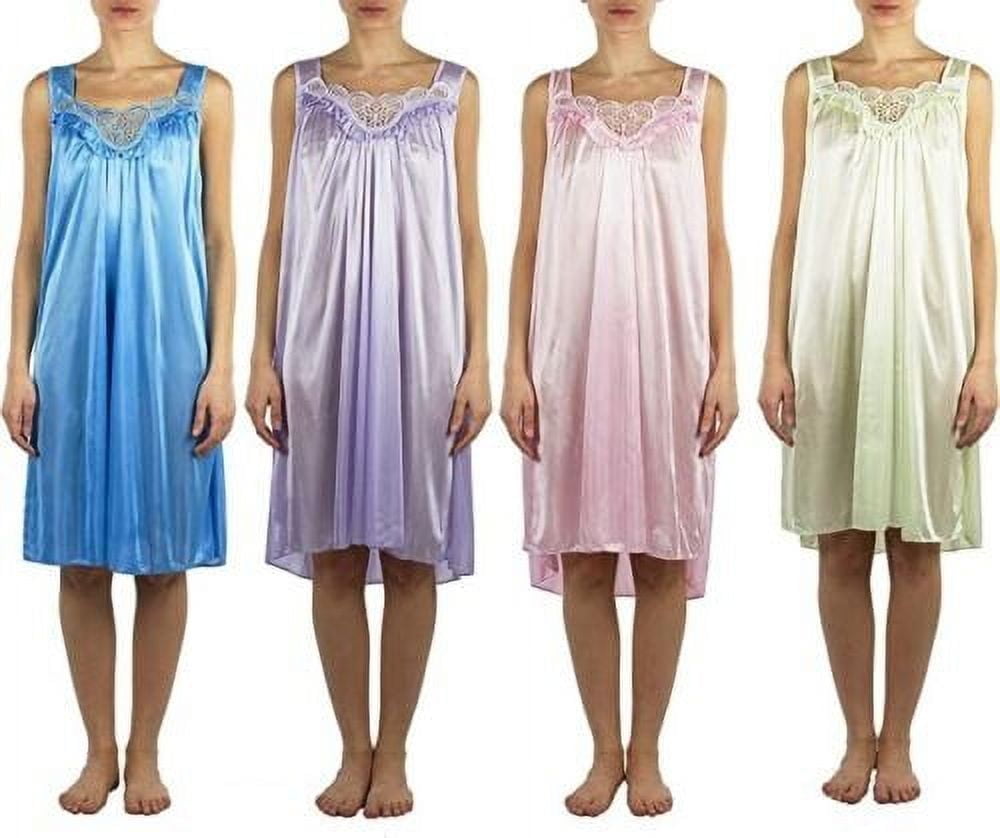 Pretty Woman 4 Pack Assorted Colors of Silky Lace Accent Sheer ...