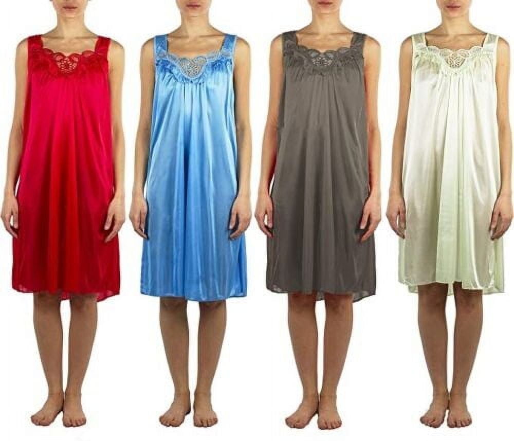 Pretty Woman 4 Pack Assorted Colors of Silky Lace Accent Sheer ...