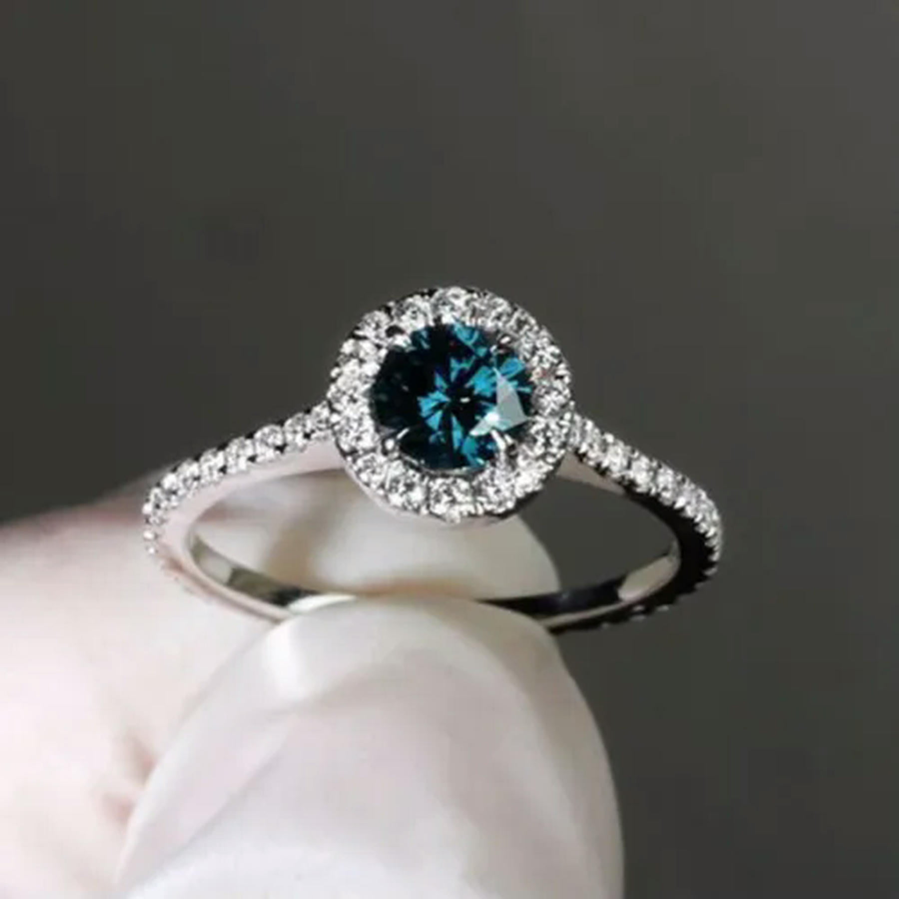 Pretty Women Anniversary 925 Silver Ring Cubic Zircon Wedding Jewelry ...