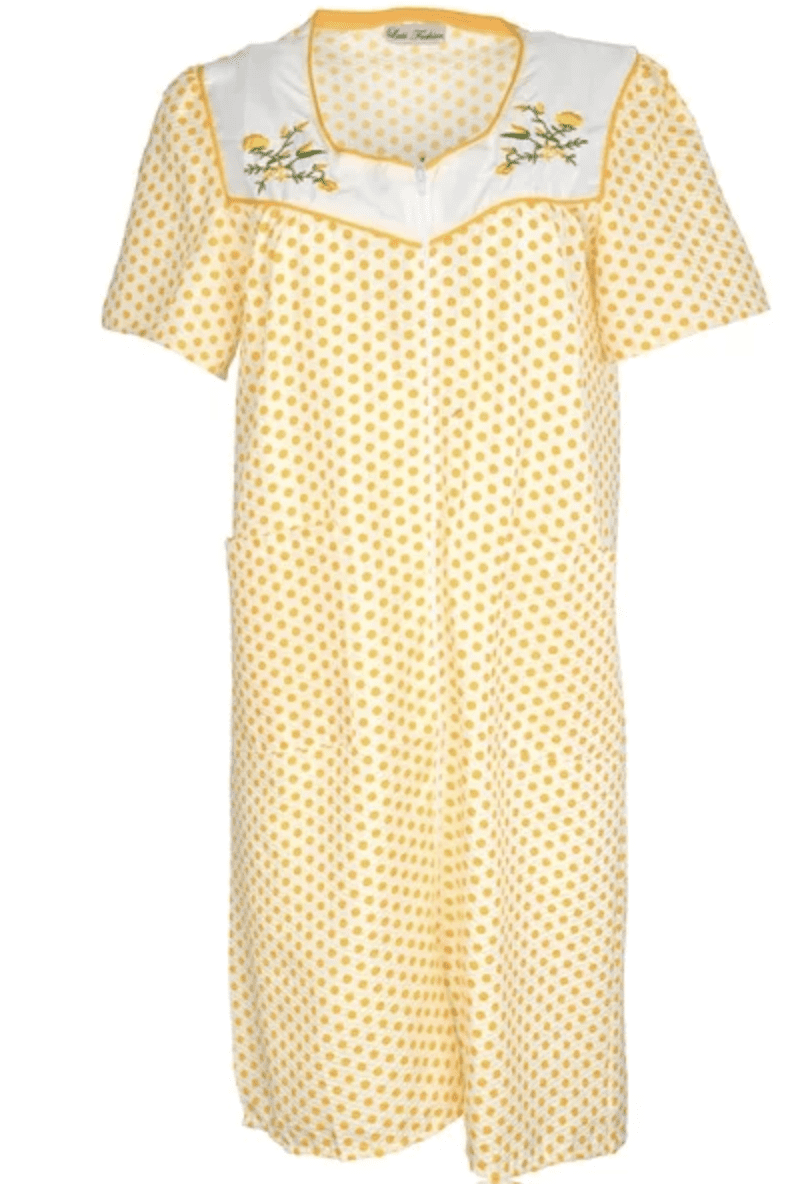 Pretty Women Zipper Front Duster, Short Sleeve Female Nightgowns ...