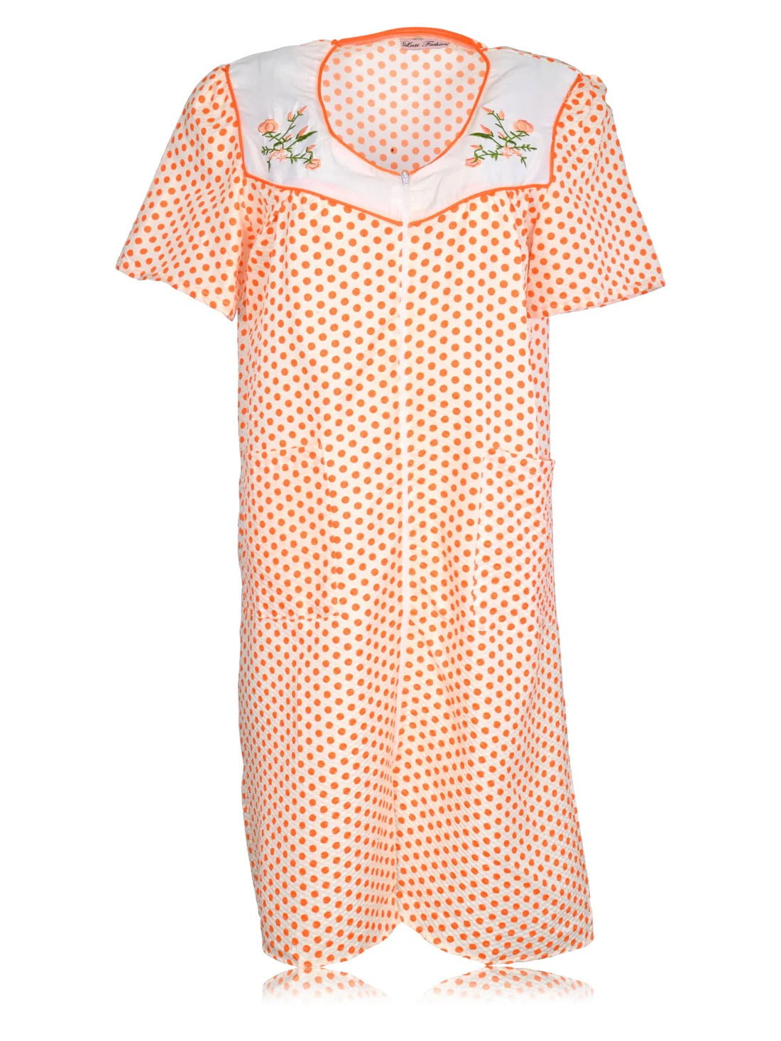 Pretty Women Zipper Front Duster, Short Sleeve Female Nightgowns ...