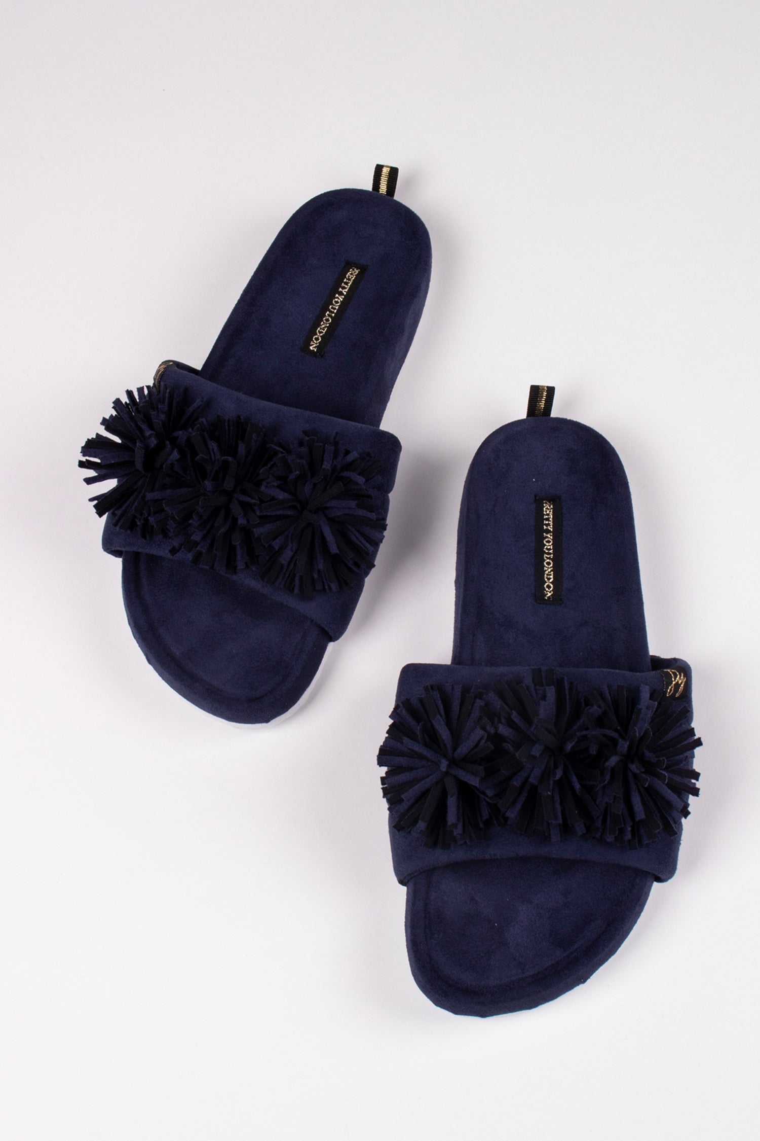Pretty You London Women's Albany Hard Soled Tassel Slider Slipper in ...