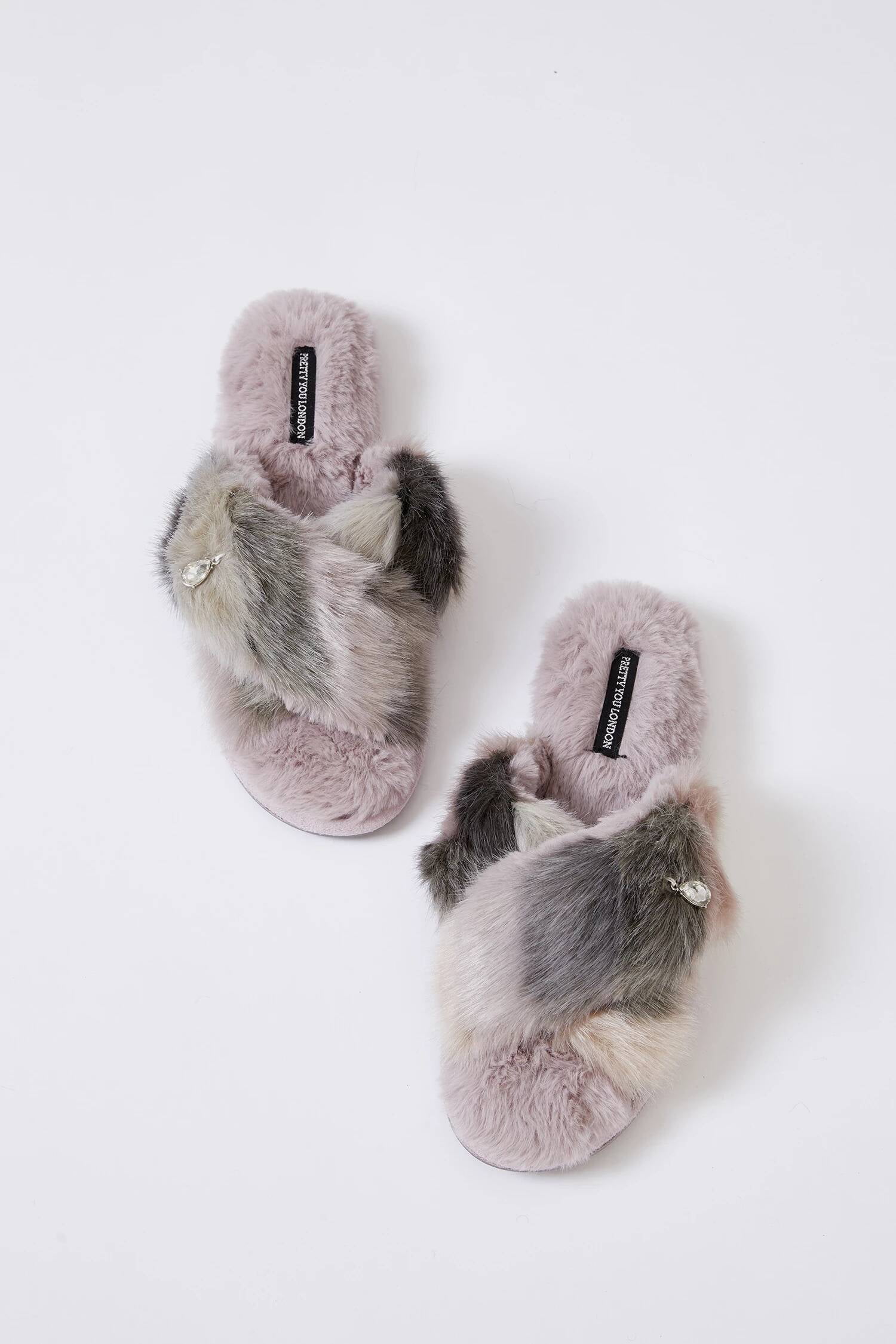 Pretty You London Womens Slider Slippers Blyss in Lilac - Large ...
