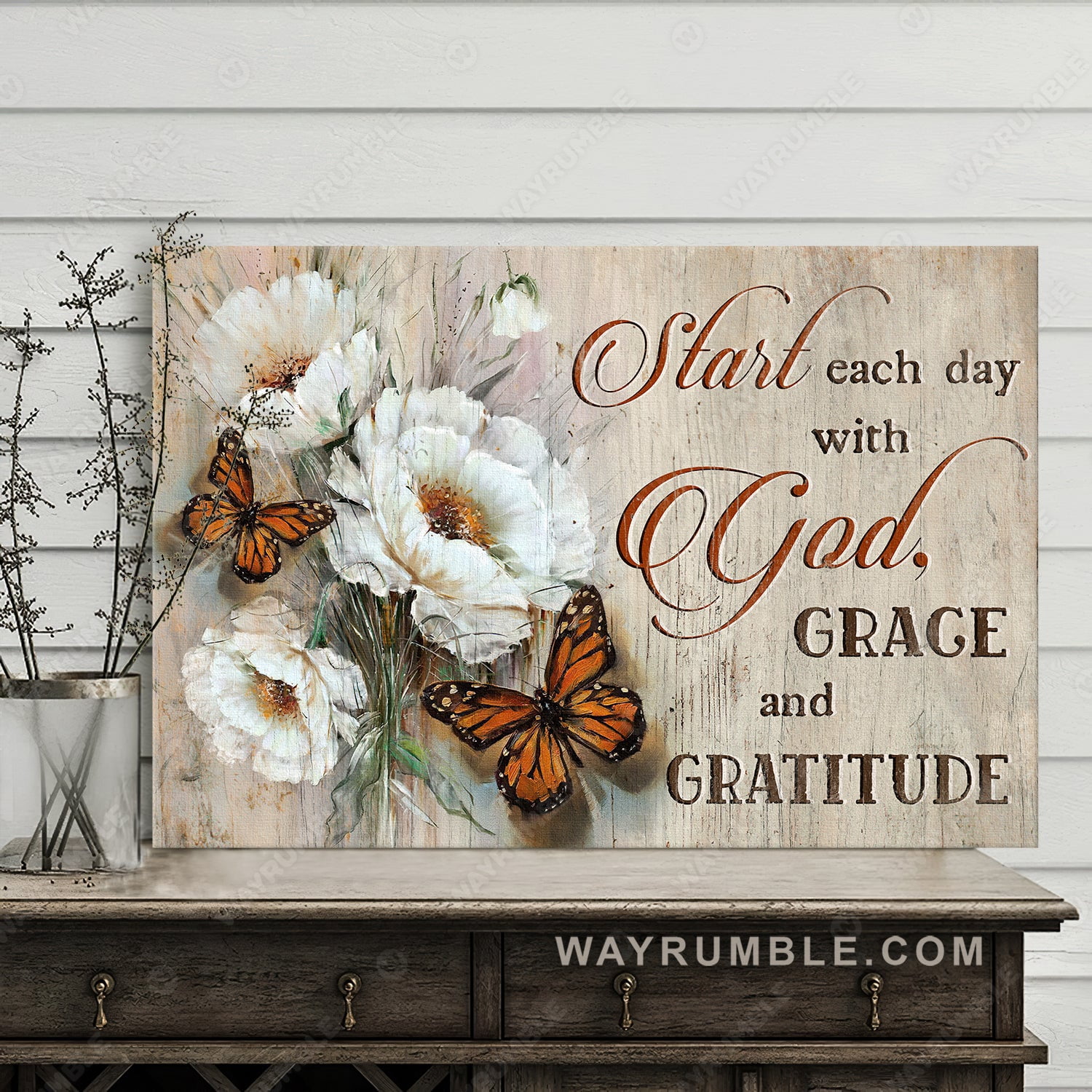 Pretty camellia flower, Monarch butterfly, Start each day with God ...