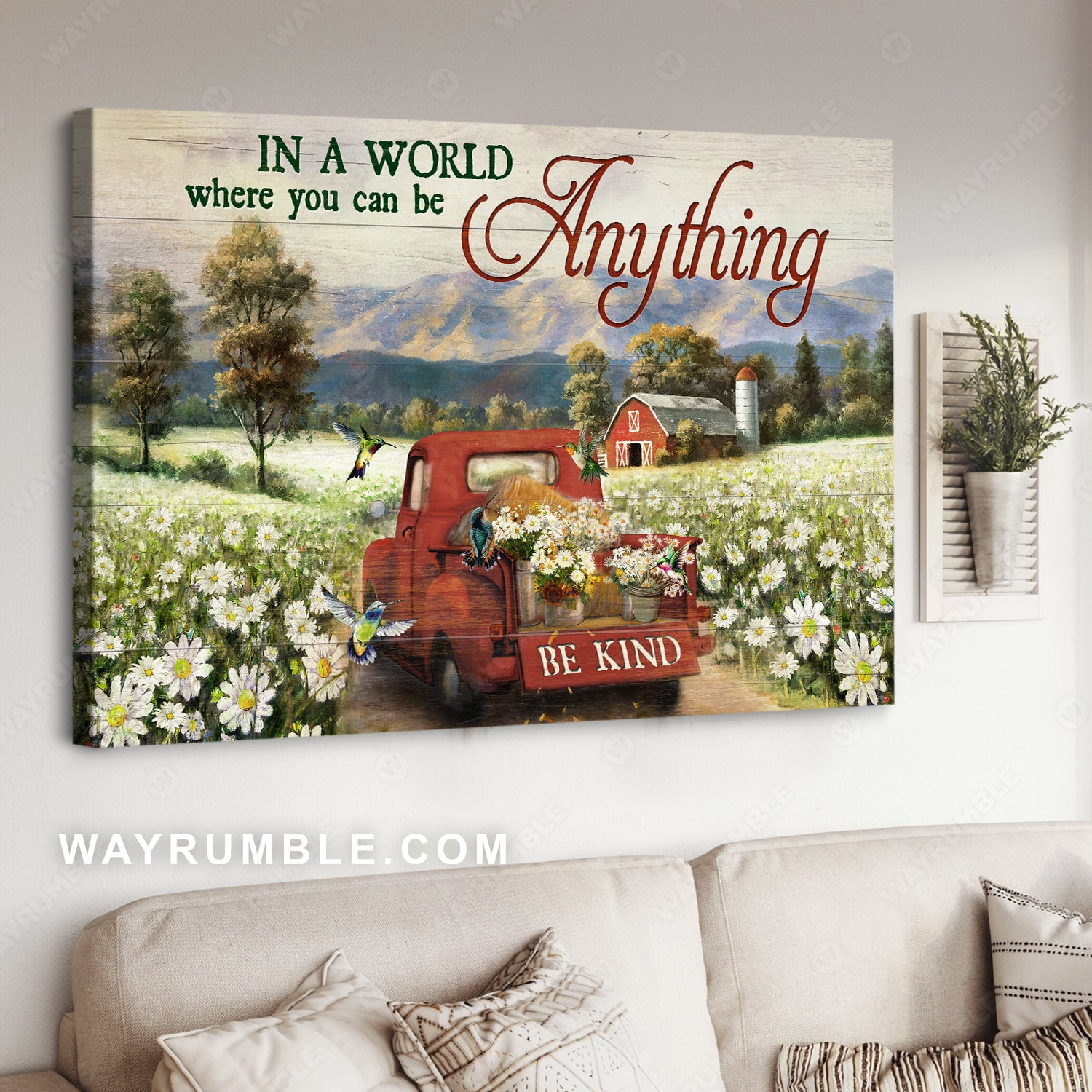 Pretty daisy field, Red ladybug car, Peace farm, In a world where you ...