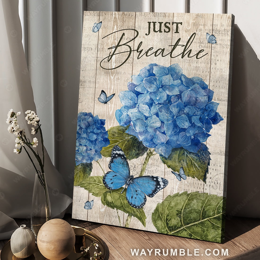 Pretty hydrangea drawing, Green garden, Blue butterfly, Just breathe - Jesus Portrait poster ...