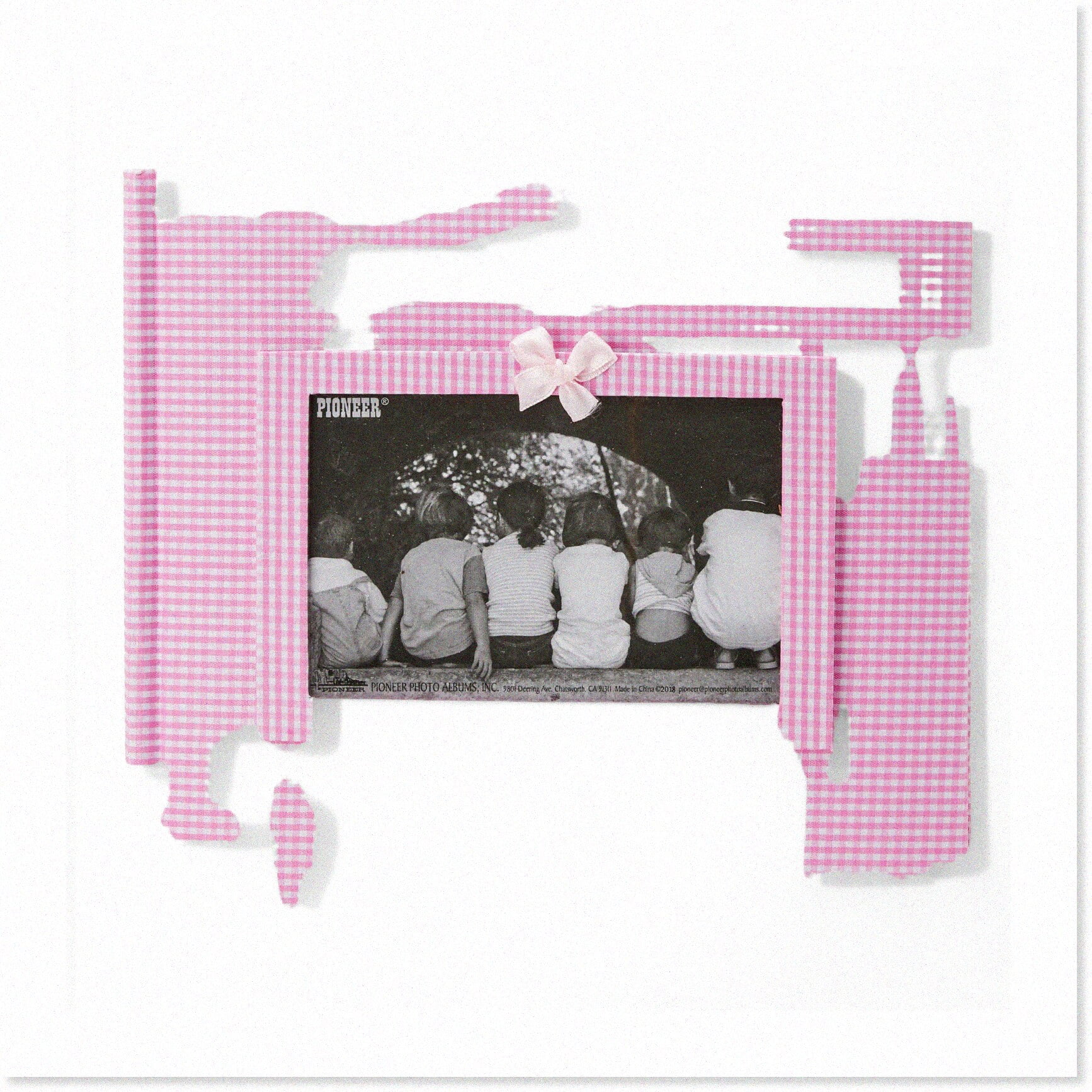 Pretty in Pink 200-Pocket Gingham Fabric Frame Album for 4x6 Prints ...
