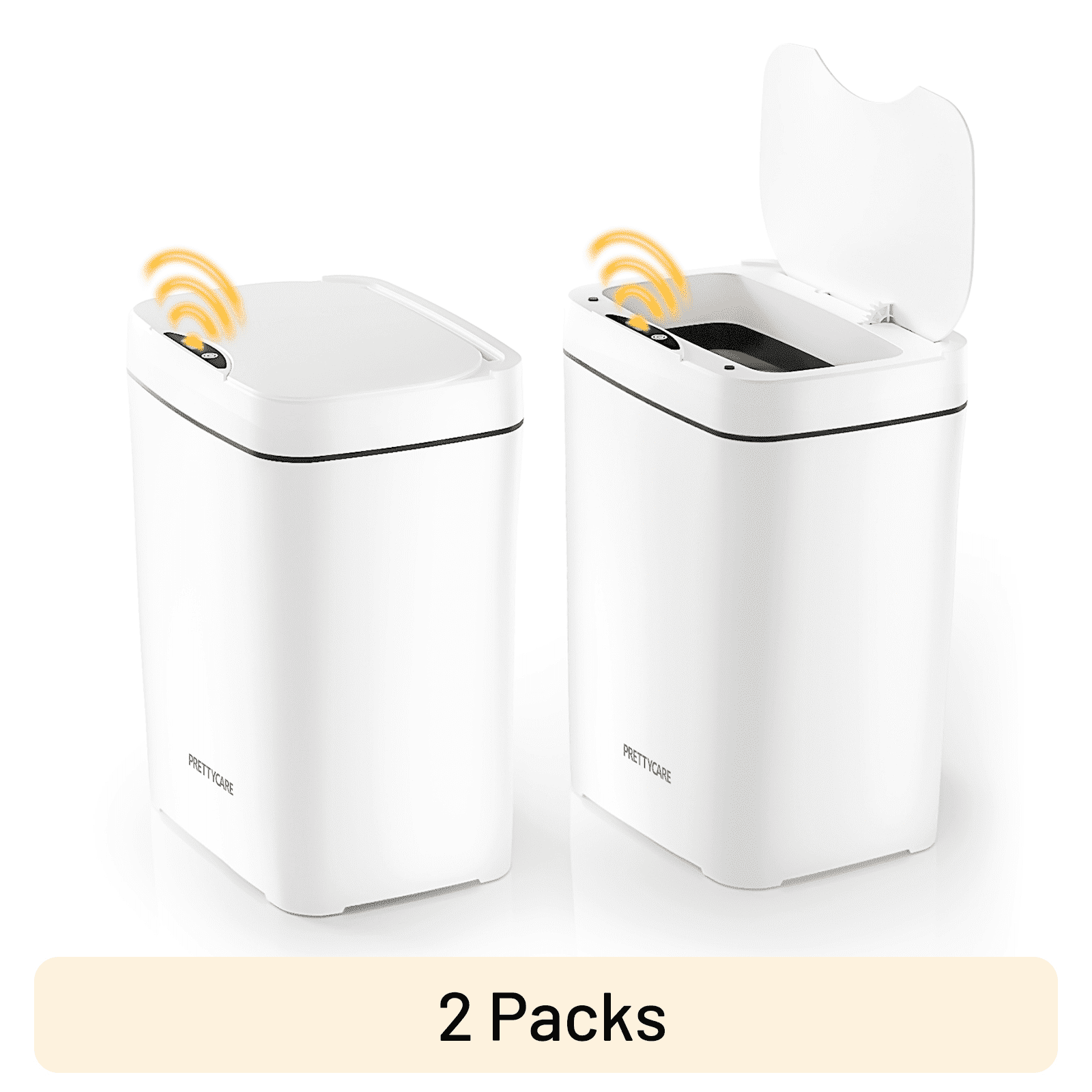 PrettyCare 2 Pcs Smart Automatic Touchless Trash Can with Lid,3.6 ...