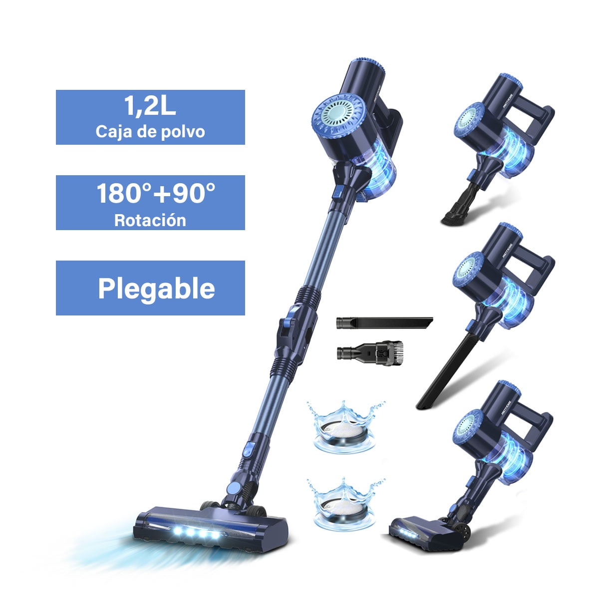 PrettyCare Cordless Stick Vacuum Cleaner 25Kpa Powerful Suction Upright ...