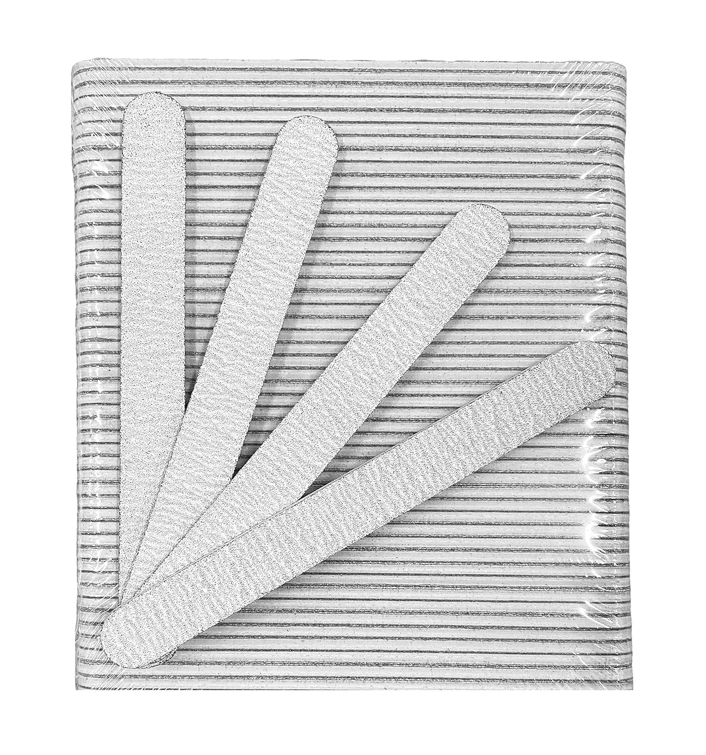 PrettyClaw 50pc Nail File 100/100 Grit Zebra Nail Files White Plastic ...