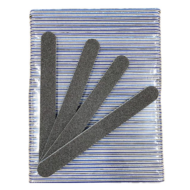 PrettyClaw 50pc Nail File 180/180 Grit Black Nail Files Blue Center ...