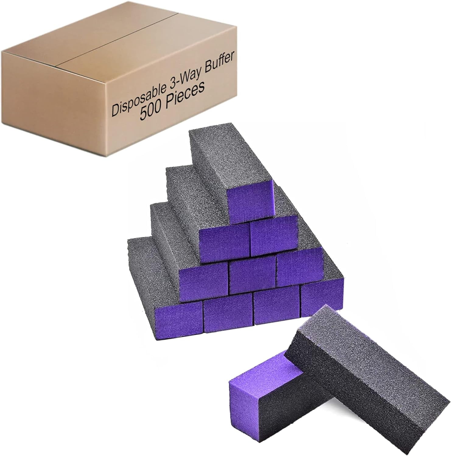 PrettyClaw Disposable Nail Buffer Block Nail Manicure Pedicure Kit 60 ...