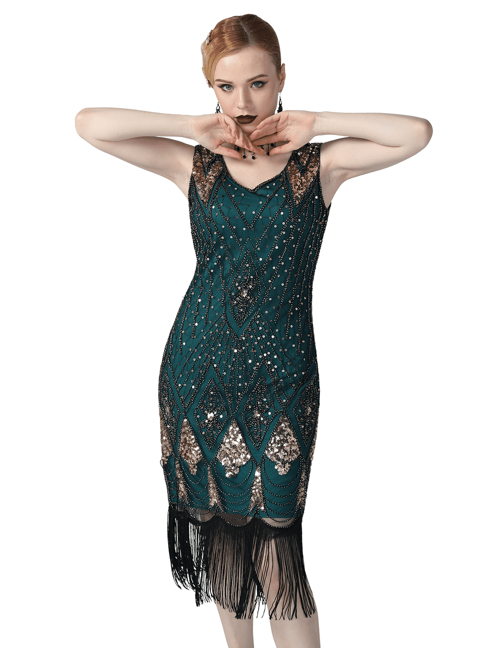 PrettyGuide Women 1920s Gatsby Cocktail Sequin Art Deco Flapper Dress ...