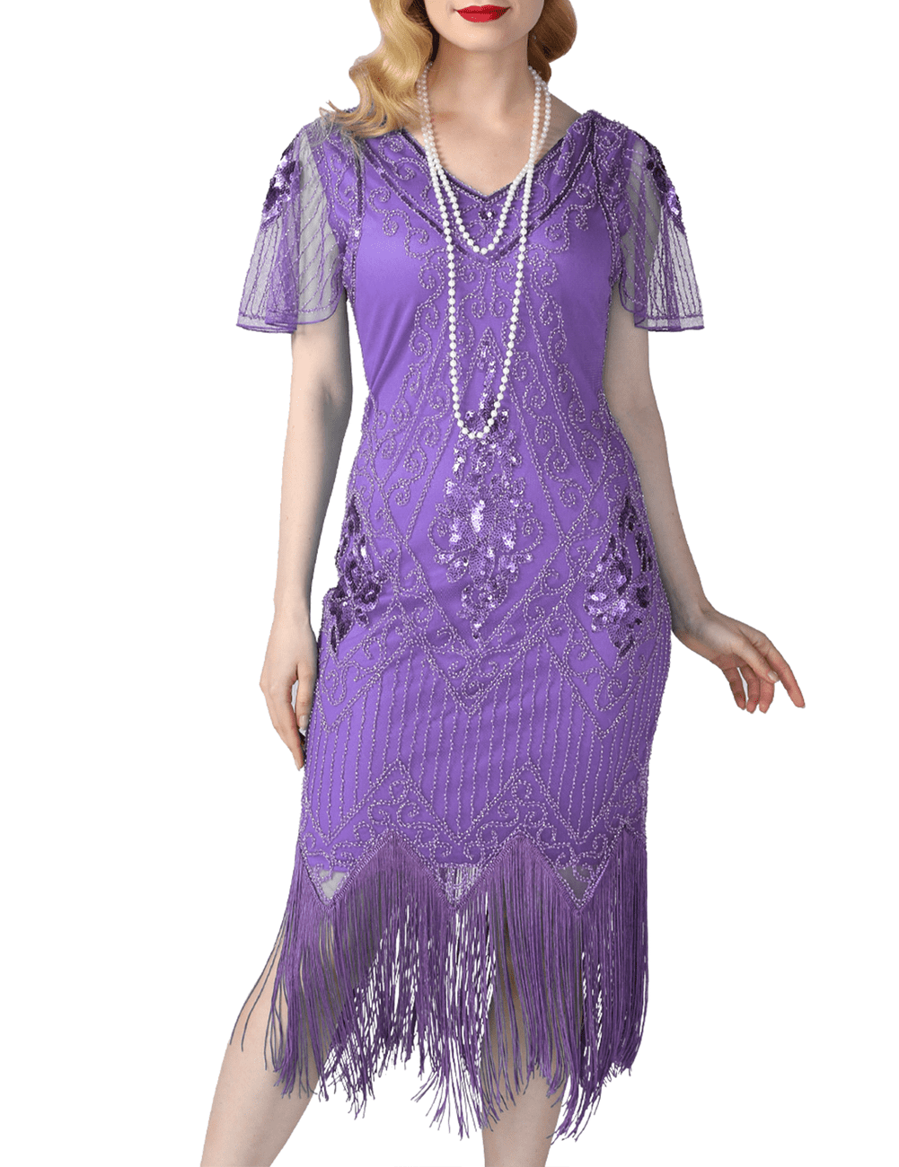 PrettyGuide Women's 1920s Dress Sequin Art Deco Flapper Dress with ...