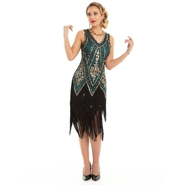 PrettyGuide Women's Flapper Dresses 1920s Gatsby Sequin Fringed ...