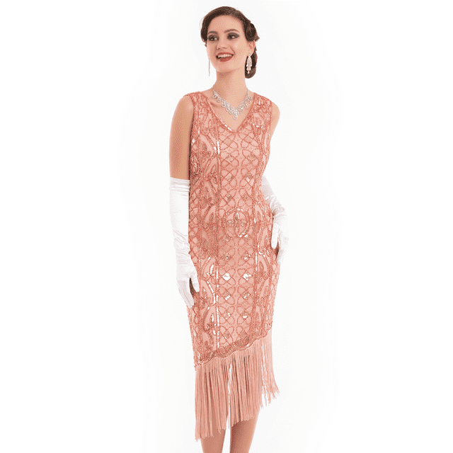 PrettyGuide Women's Flapper Dresses 1920s Gatsby Sequin Fringed ...