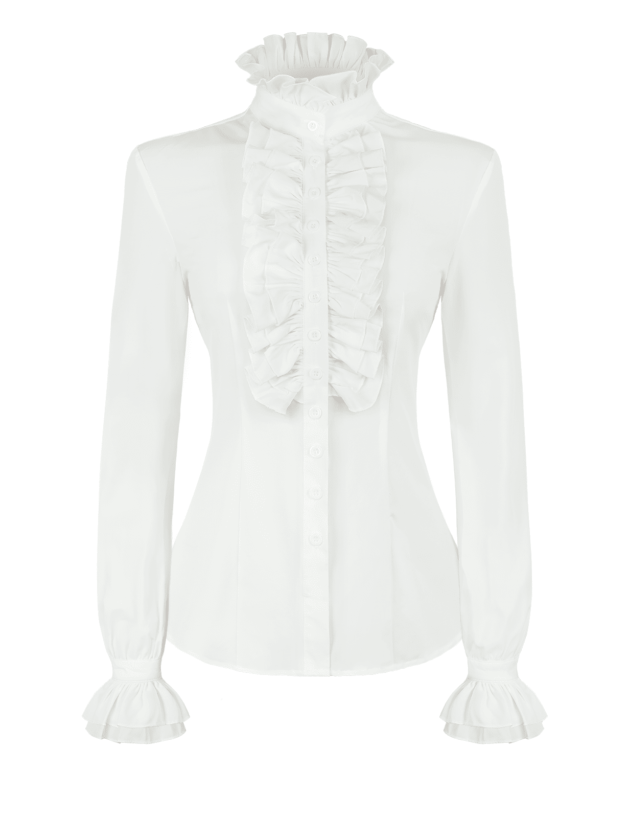 PrettyGuide Women's Victorian Blouse Retro Stand-Up Collar Lotus Ruffle ...