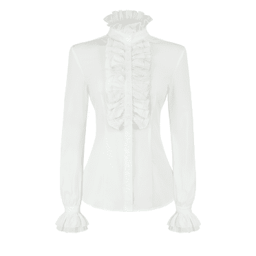 PrettyGuide Women Ruffle Victorian Blouse 50's Retro Silky Bow Tie ...