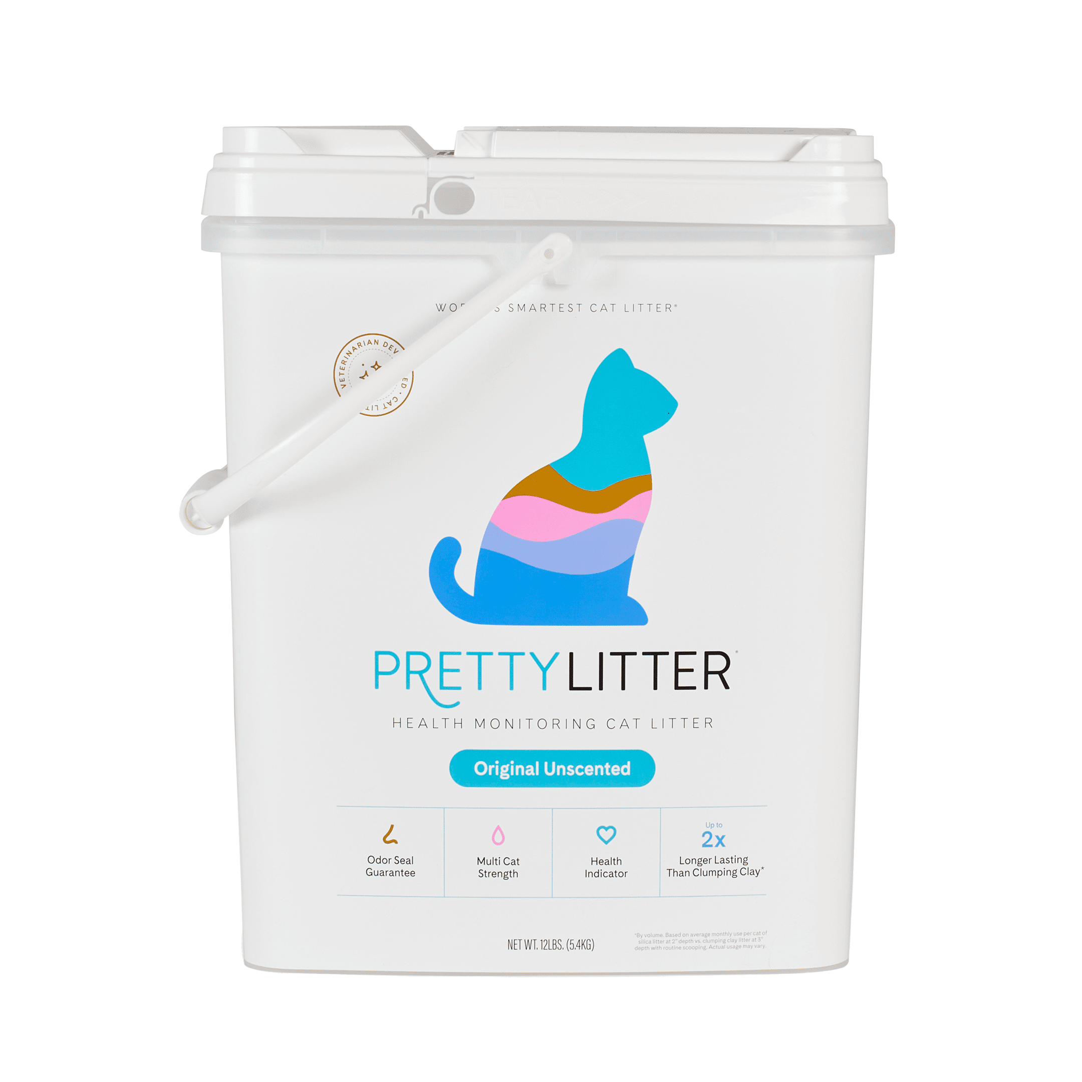 PrettyLitter, Health Monitoring Cat Litter, 12lb Pail Unscented Non ...