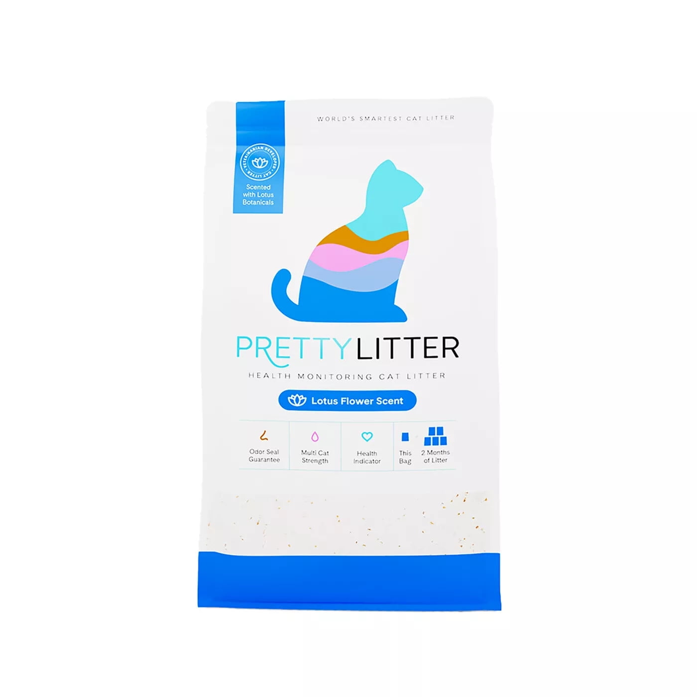 PrettyLitter Health Monitoring Cat Litter, Lotus Flower Scent, 6 lb ...
