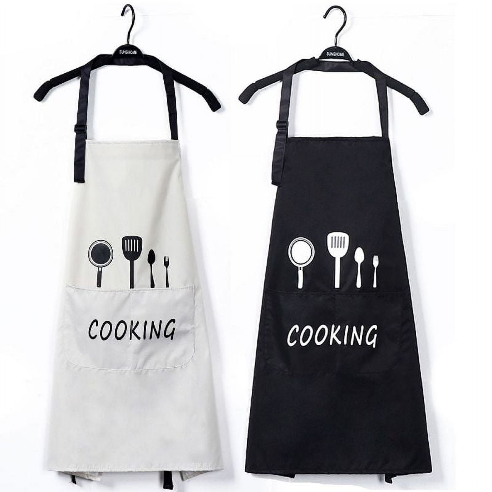 Prettyui 2PCS Kitchen Bib Aprons For Women & Men ~ Free-Size Cooking ...