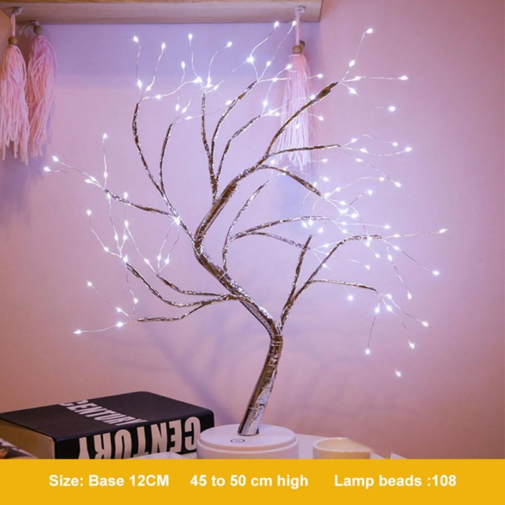 Prettyui Bonsai Tree Light,White Night Light Tree Lamp, 20" Fairy Light ...