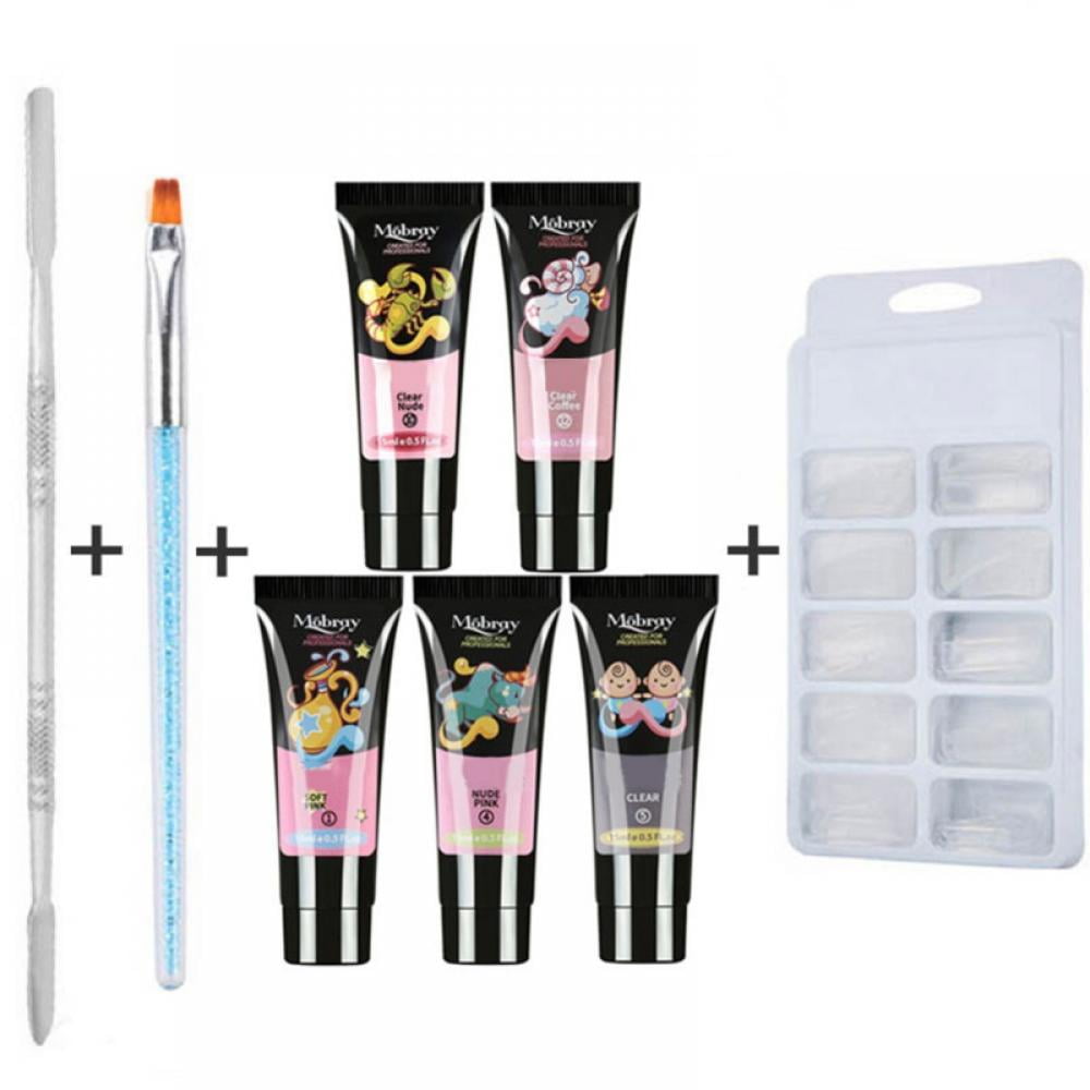 Prettyui Nail Kit, 5 x 15ml Gel Nial Polish & 100pcs Nail Tips & a ...