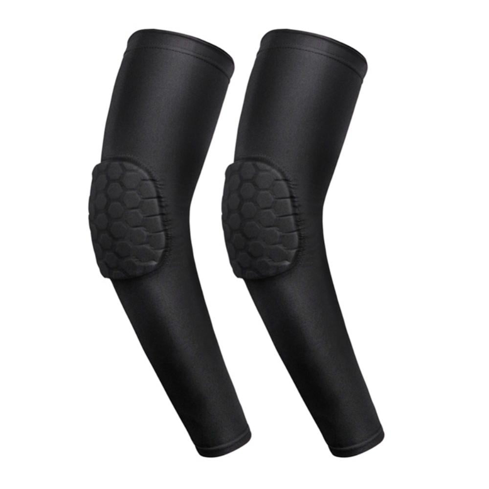 Prettyui Padded Athletic Arm Sleeves, Size M, Black, Unisex Protection ...