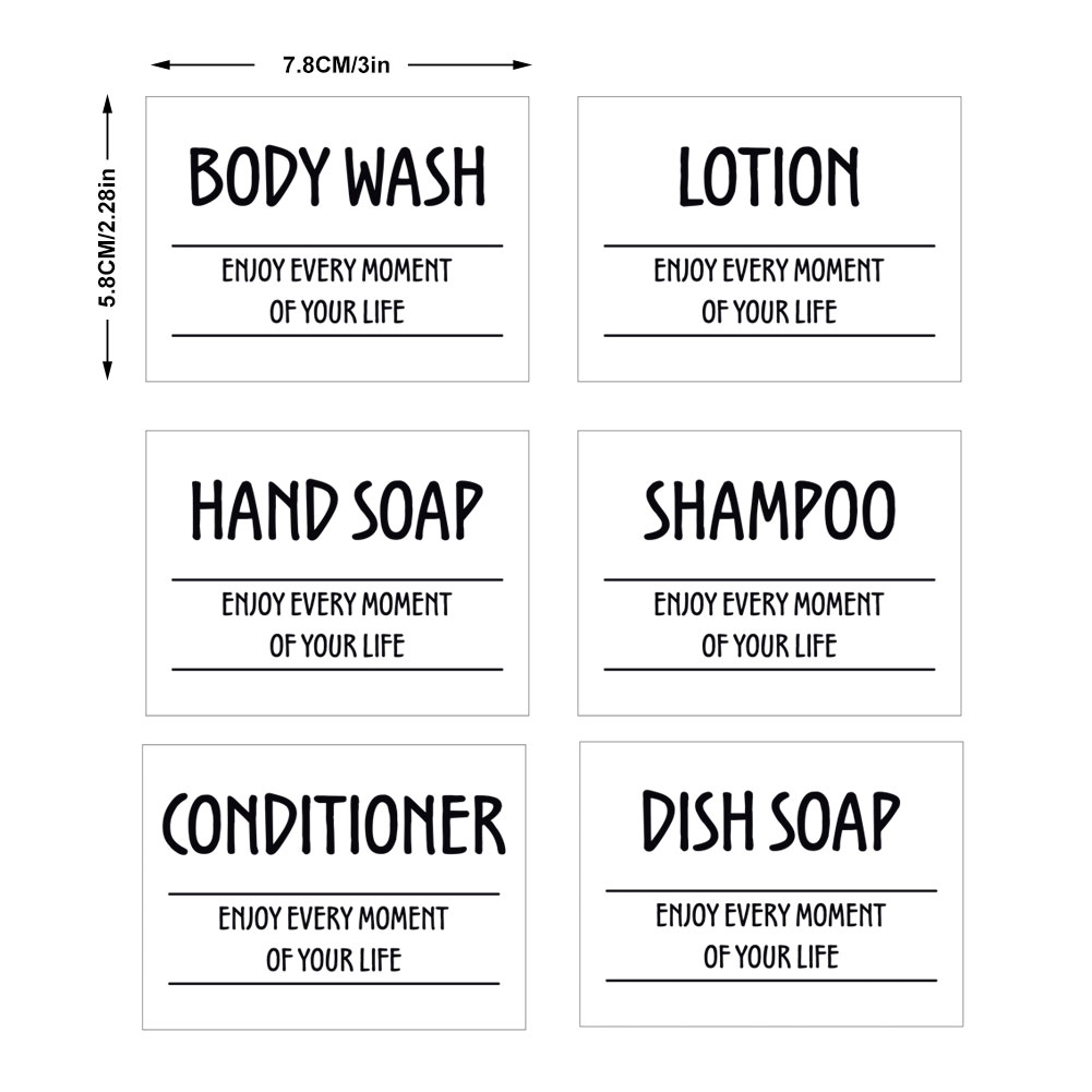 Prettyui Waterproof Soap Dispenser Stickers Bottle Label Farmhouse ...