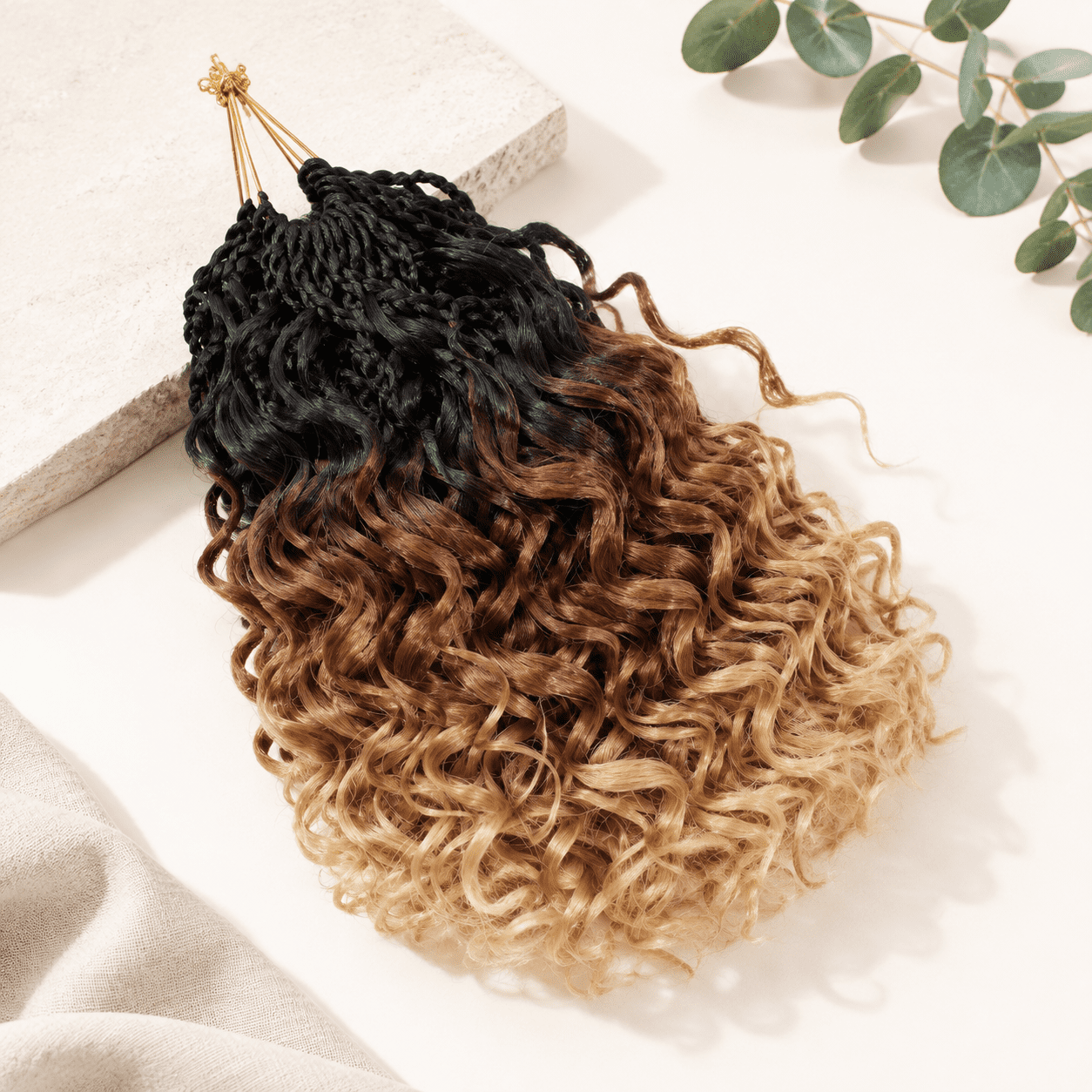 Pretwisted Gogo curl crochet hair-1B/30/27#, 8 Inch (Pack of 8) Short ...