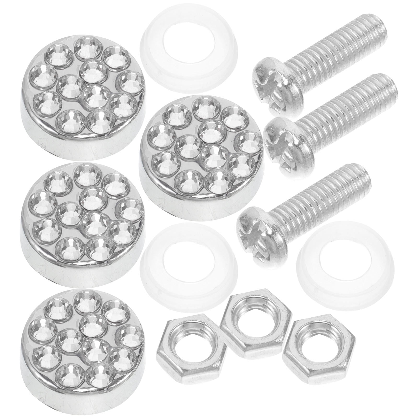 Pretyzoom 1Set Durable Silver License Plate Frame Screws with Anti ...