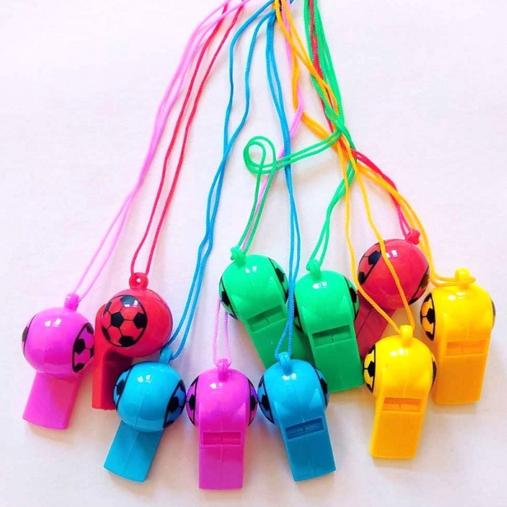 Pretyzoom 100Pcs Party Whistles Football Referee Gear Assorted Color ...