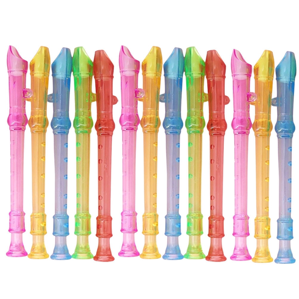 Pretyzoom 15pcs Kids Music Flute Assorted Color Plastic Hand ...