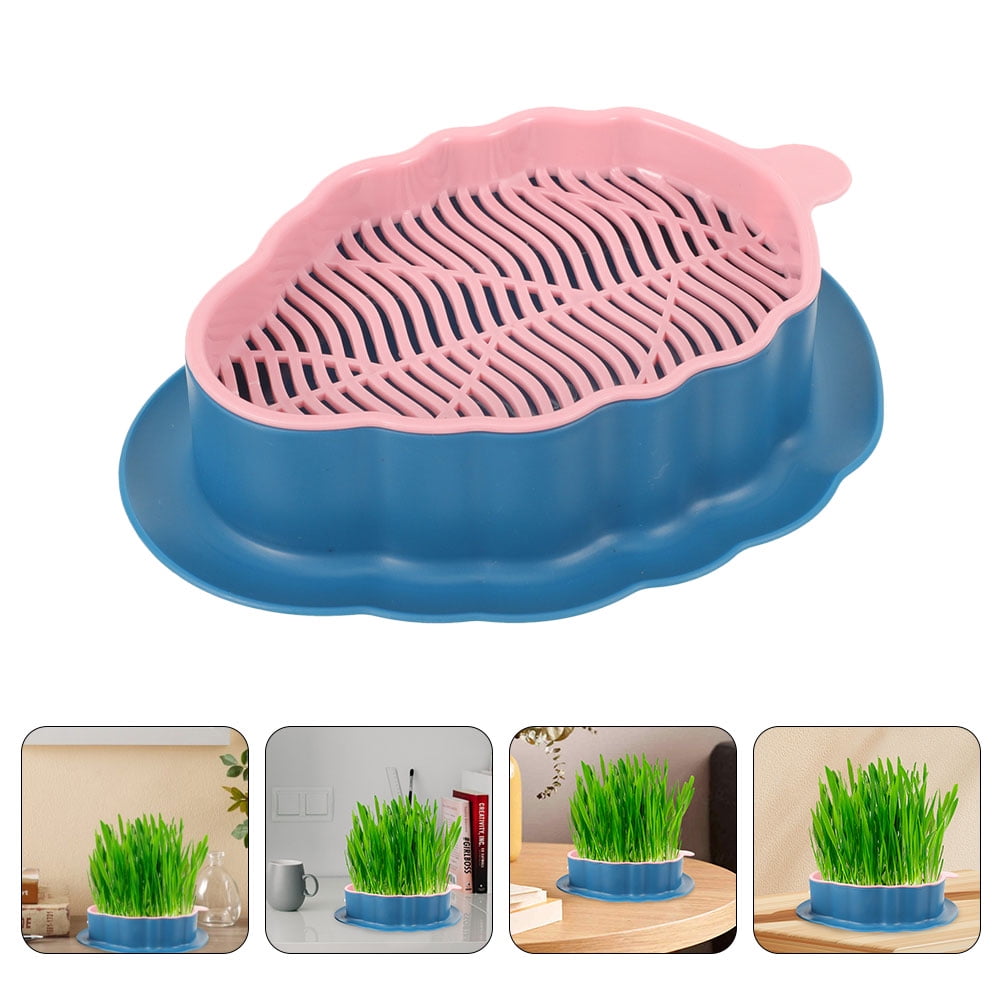 Pretyzoom 1Pack Household Cat Grass Box For Pet Plastic Assorted Color ...
