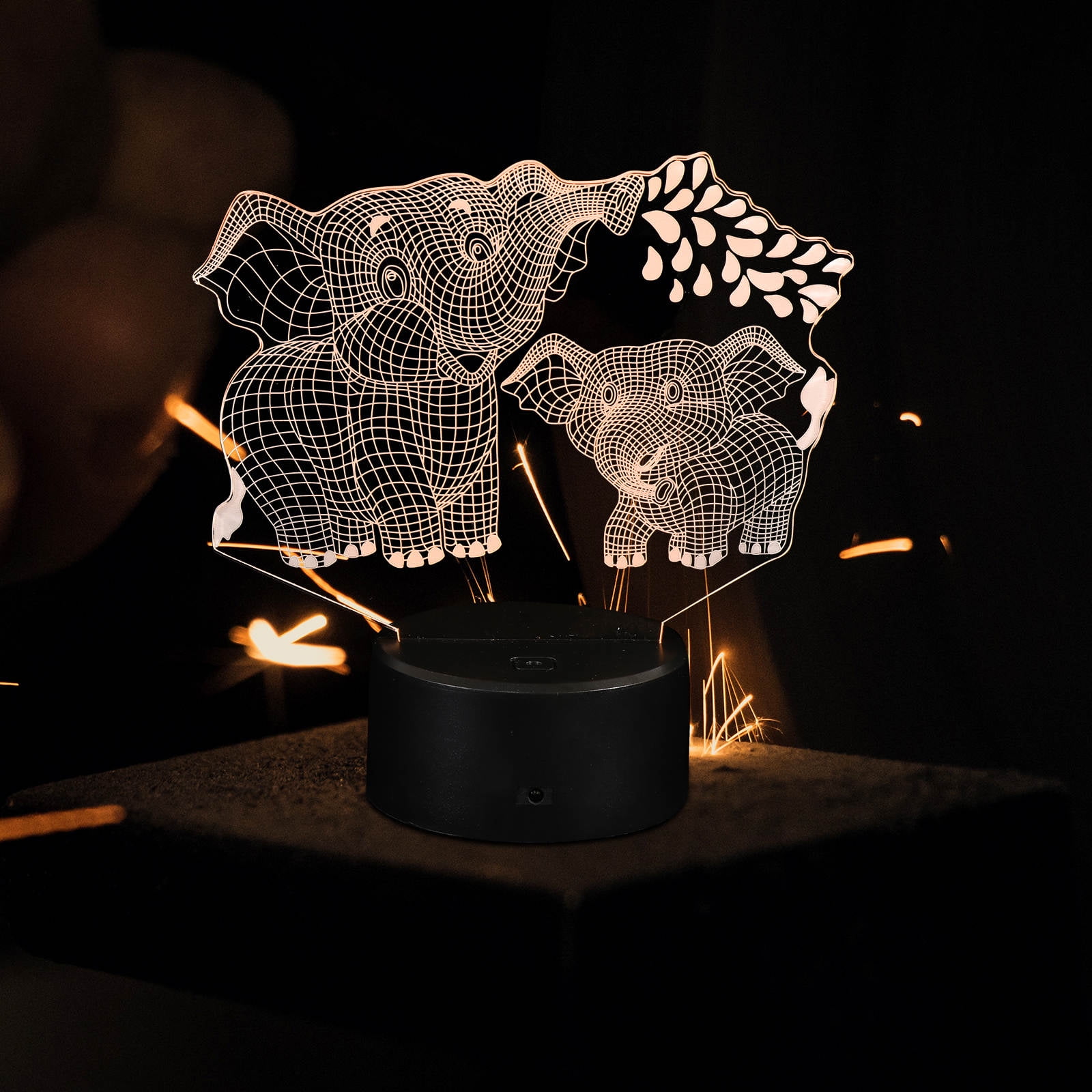Pretyzoom 1Set Elephant 3D LED Lamp designed for Touch Control in Home ...
