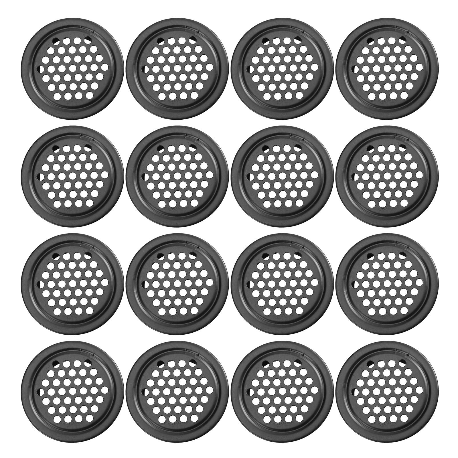 Pretyzoom 20pcs Square Wardrobe Ventilation Holes Black Stainless Steel ...