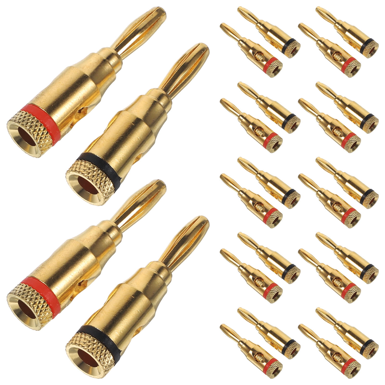 Pretyzoom 24 Pieces Speaker Connector Pin Plug Copper Golden For Sound ...