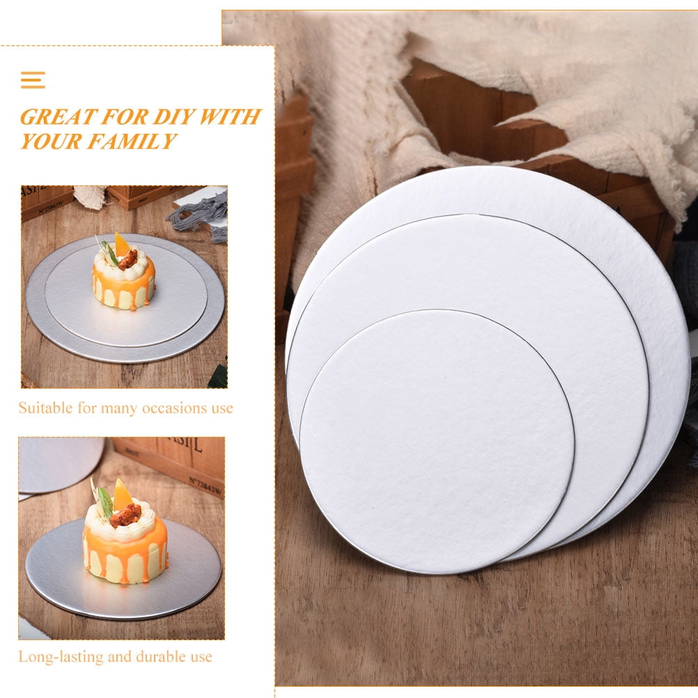 Pretyzoom 24Pcs Silver Cake Base Boards Cardboard Cake Display Plates ...