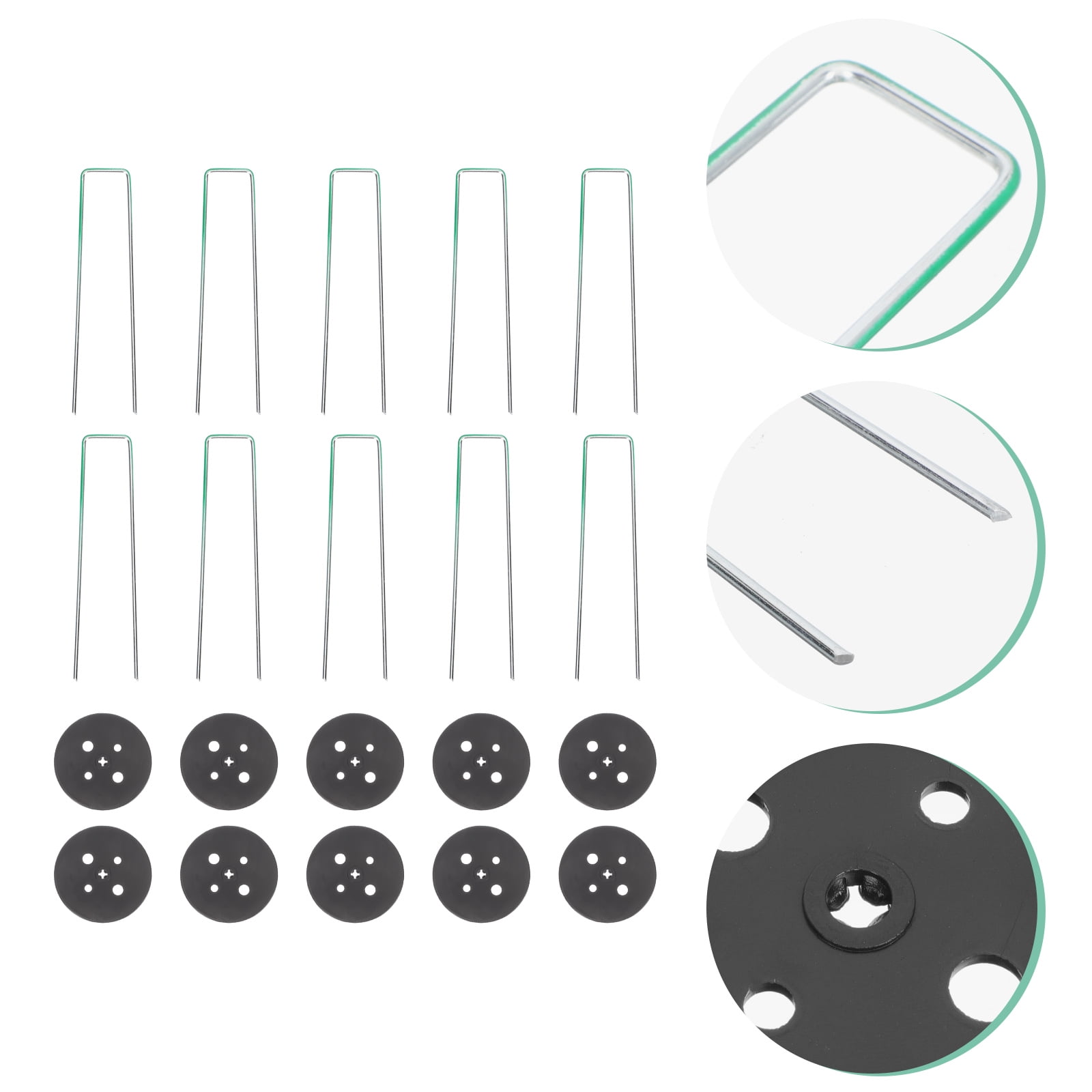 Pretyzoom 25 Sets U Shaped Garden Pegs Green PP for Daily Use and ...