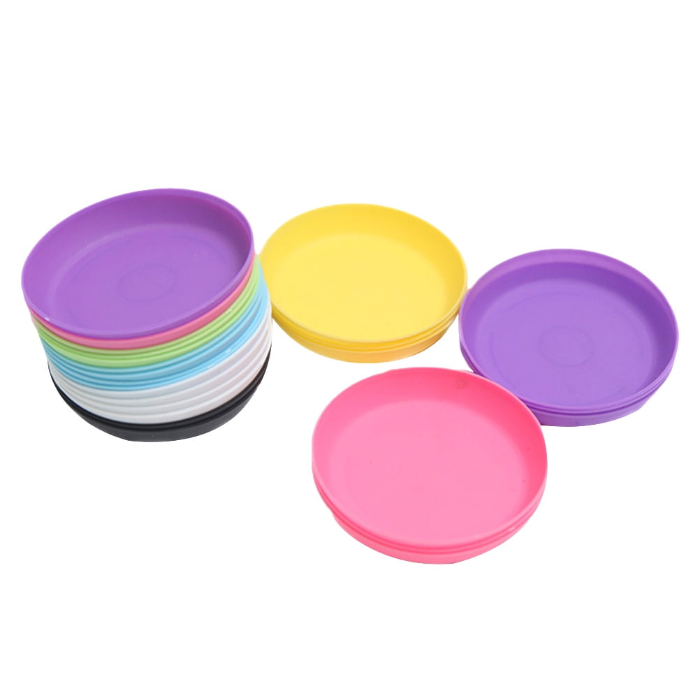 Pretyzoom 25pcs Durable Plastic Round Flower Pot Trays Assorted Saucers ...