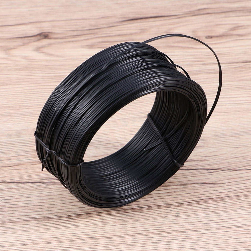 Pretyzoom 2Pcs Vinyl Coated Wire Rope Black Tying Wire for Gardening ...