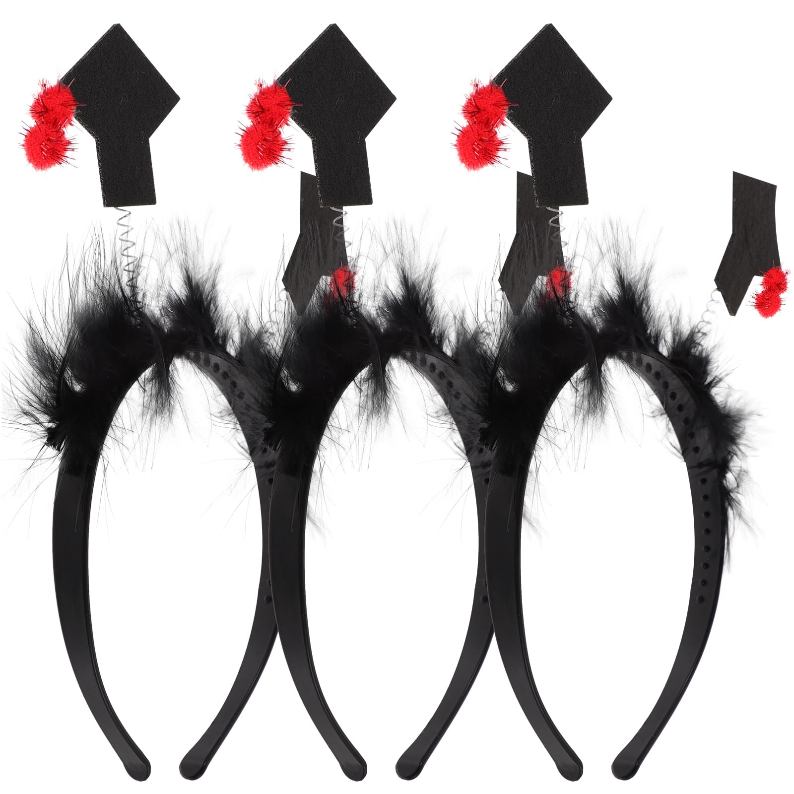 Pretyzoom 3Pcs Graduation Cap Hairband Satin Red Graduation Family ...