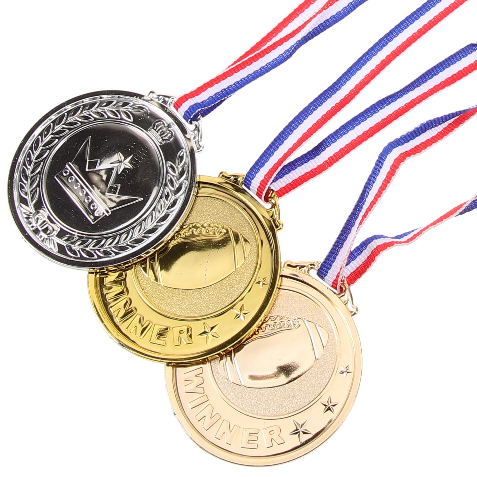 Pretyzoom 3Pcs Soccer Medals For Award Gold Plastic Elegant Design For ...