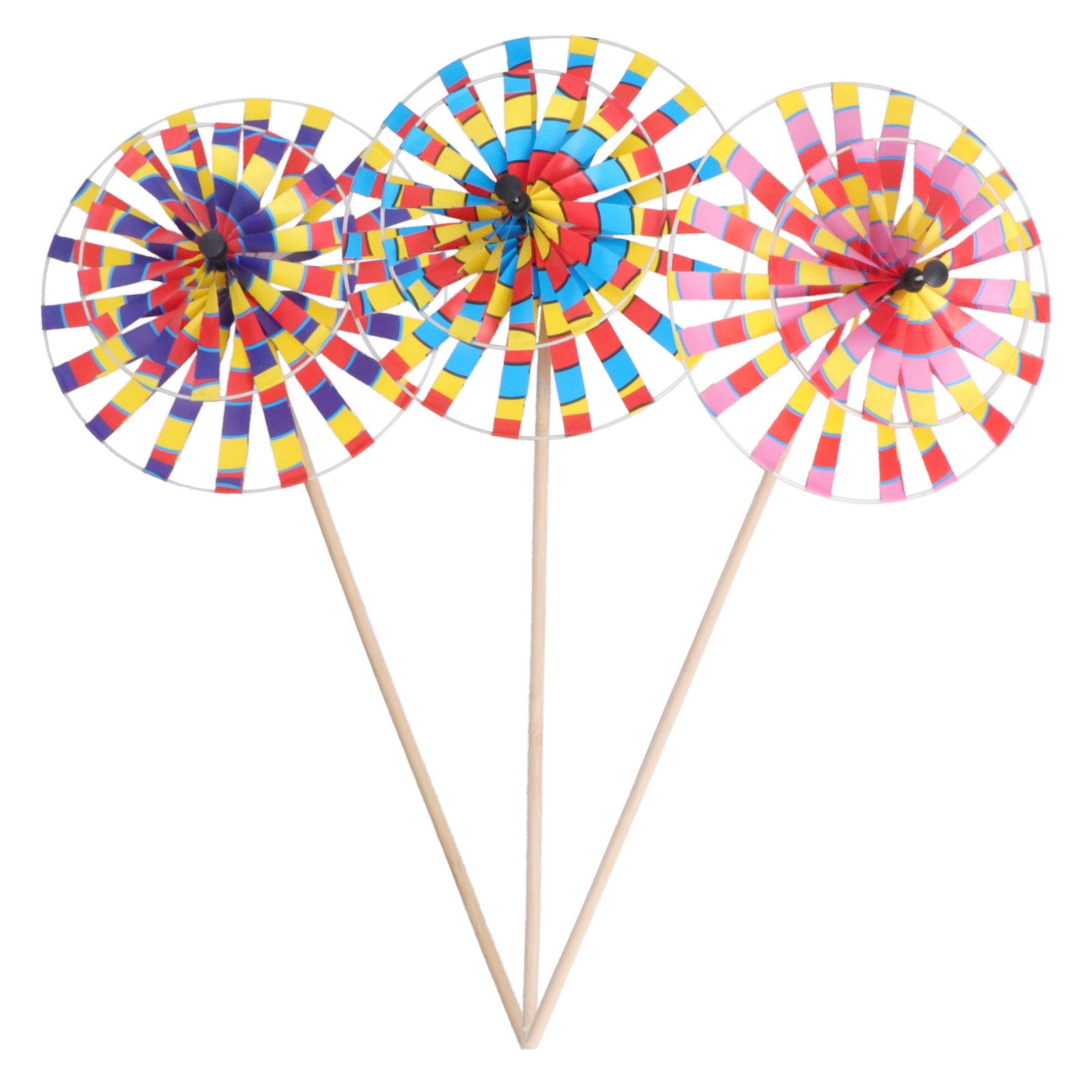 Pretyzoom 3pcs Pinwheel Kids Assorted Color Plastic Courtyard Fun ...