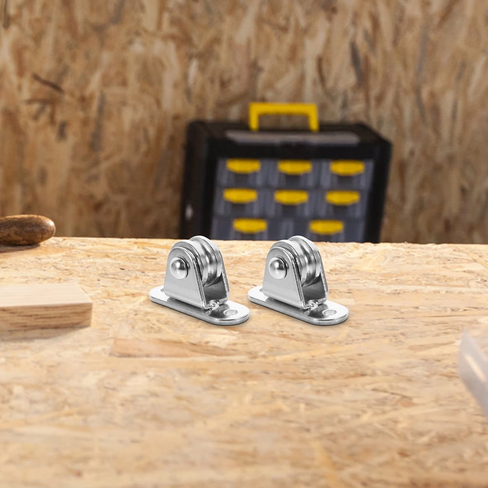 Pretyzoom 4 Sets Lifting Rope Pulley Iron Heavy Duty Pulleys Wheels For ...