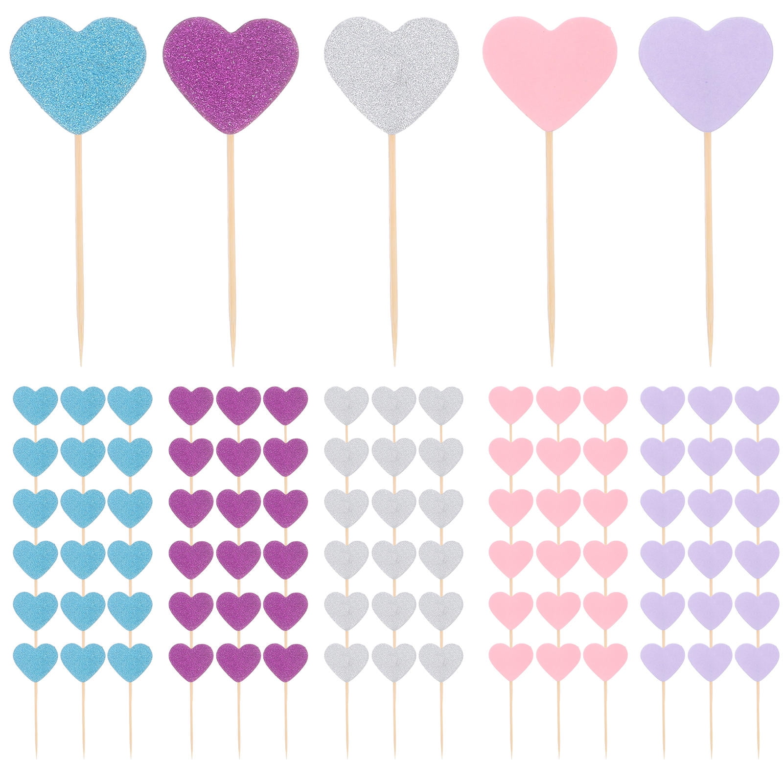 Pretyzoom 500 Assorted Color Cake Decor Cupcake Toppers for Weddings ...