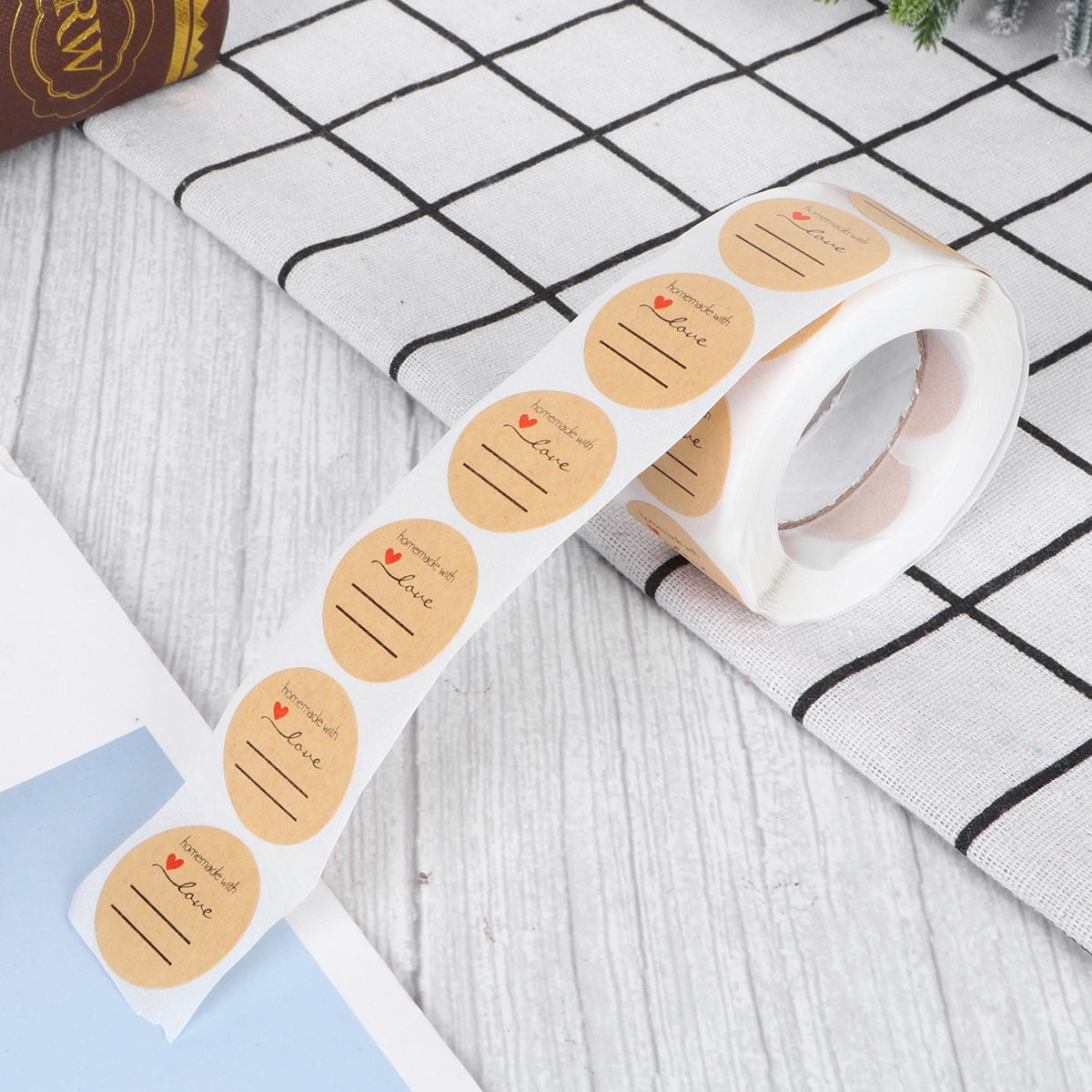 Pretyzoom 1 Roll Round Adhesive Labels Stickers for Cookie Bags Candy ...