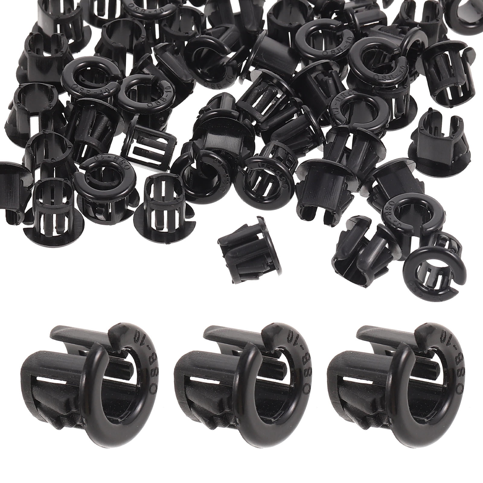 Pretyzoom 50Set Cable Entry Cover Black PA66 Round Grommet for Hoses ...